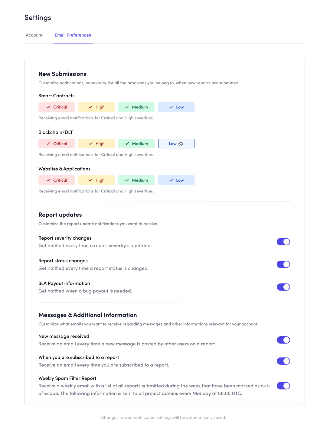 How to Customize Email Notification Settings – Immunefi